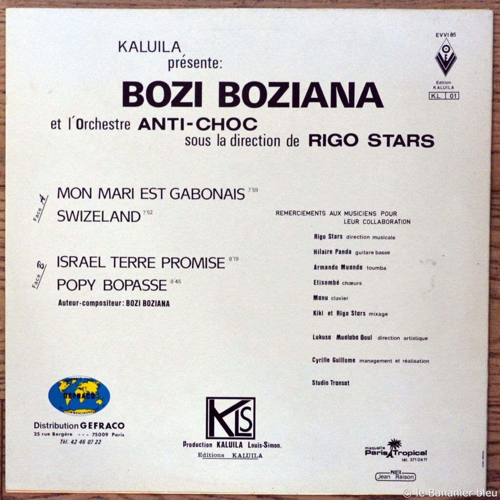 Mon Mari Est Gabonais - Bozi Boziana, 1987 - Afro Caribbean Beats